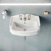 Dell Wall Mount Bathroom Sink 16 1/8" White Wash Basin with Overflow ...