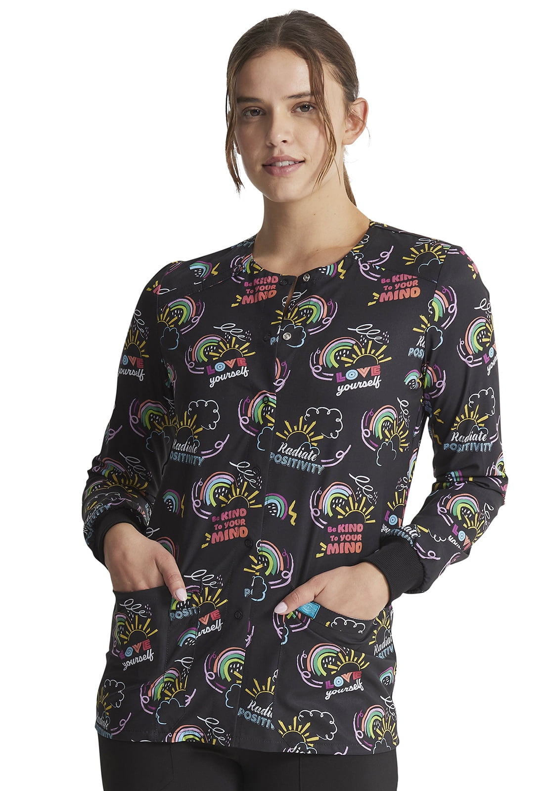 Dickies EDS Scrubs Jacket For Women Snap Front DK309 - Walmart.com