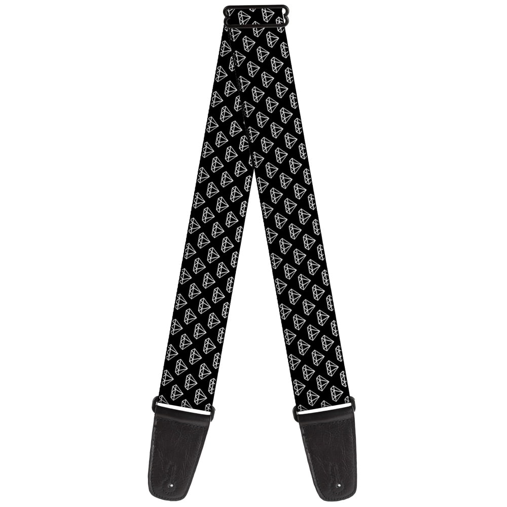 Buckle-Down Guitar Strap, Diamonds Diagonal Lines Black White, 2 Inches ...