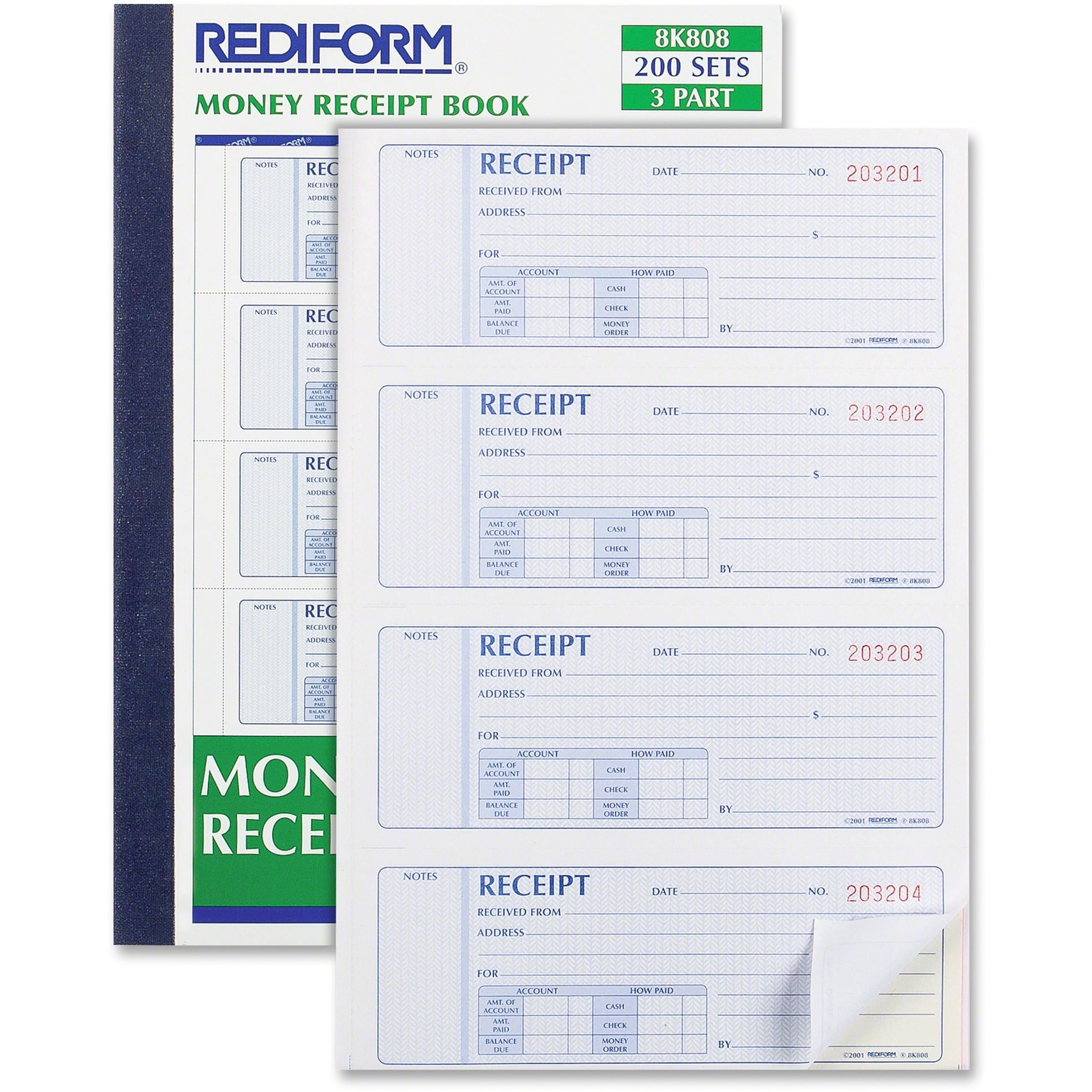 Rediform, RED8K808, 3-part Form Manifold Book, 1 Each - Walmart.com