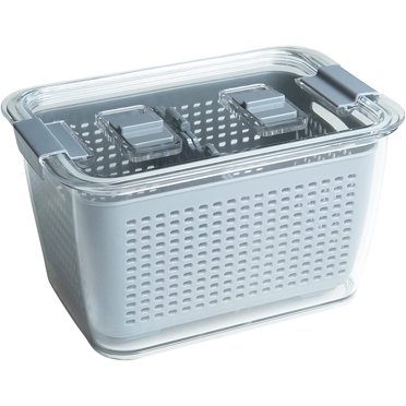 Kitchen Spaces Colander Food Storage Containers For Fridge, Gray ...