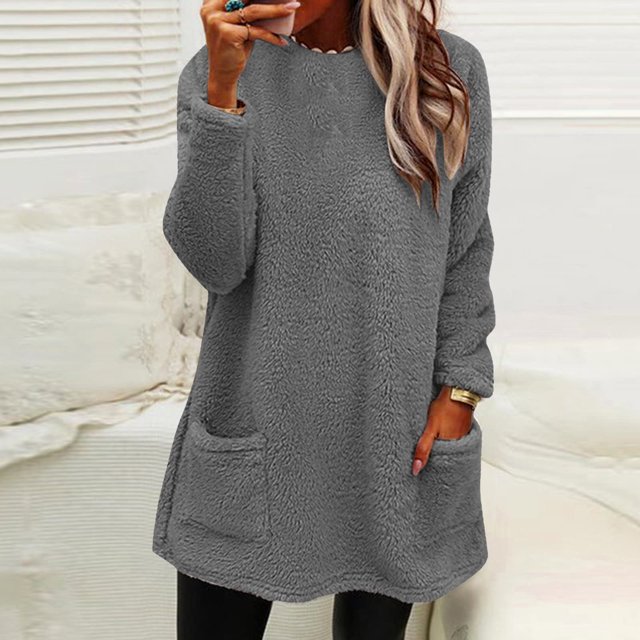 Womens Winter Fleece Tunic Tops to Wear with Leggings Sweaters for ...