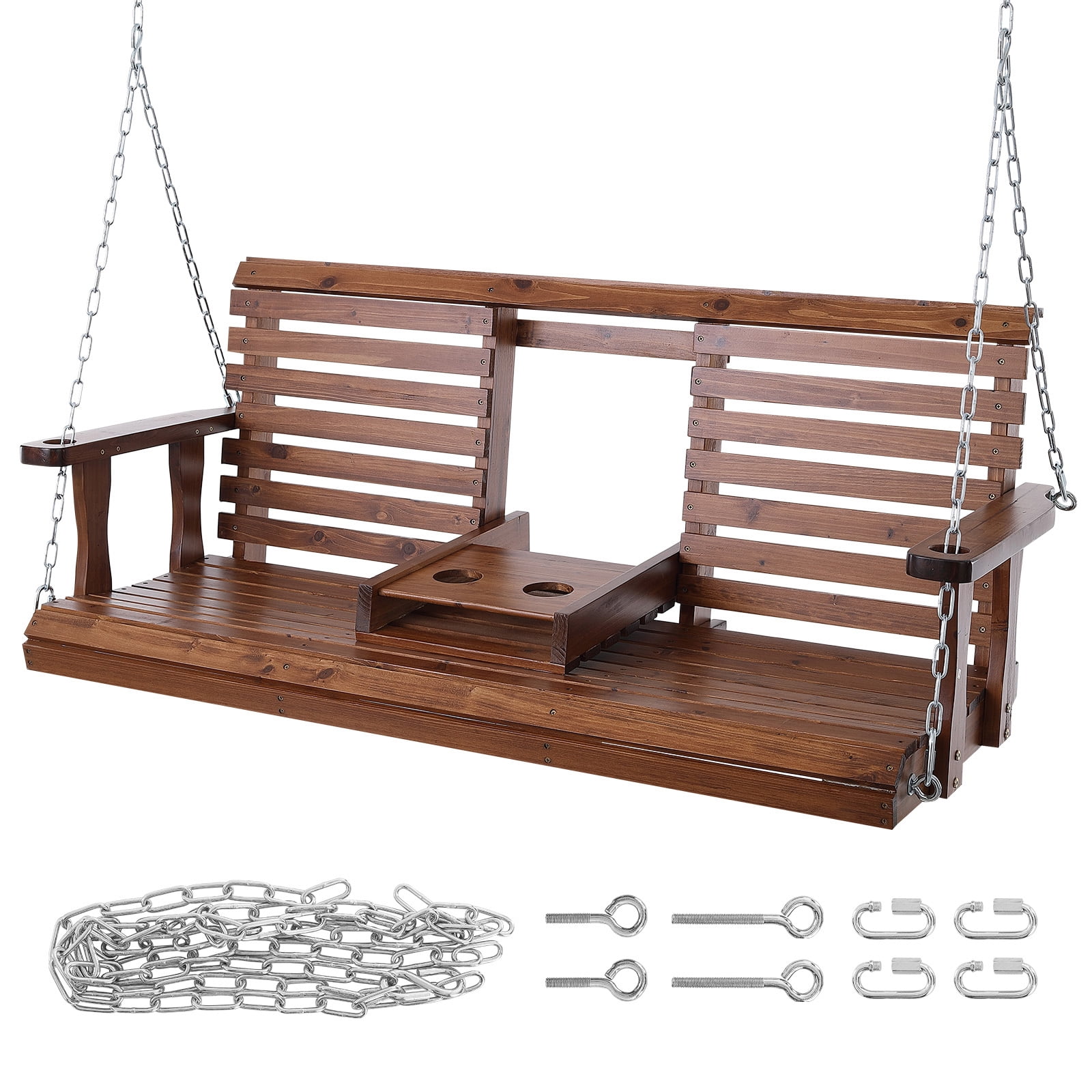 Click here for Kffkff Wooden Swing 5 Ft  Outdoor Bench Swing For... prices