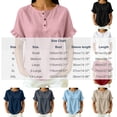 ATOYSOY Ladies Round Split Neck Half Placket Tops Ruffled Short Sleeve ...