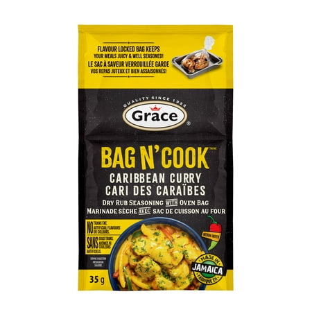 Grace Bag n' Cook Dry Rub Seasoning with Oven Bag Caribbean Curry ...