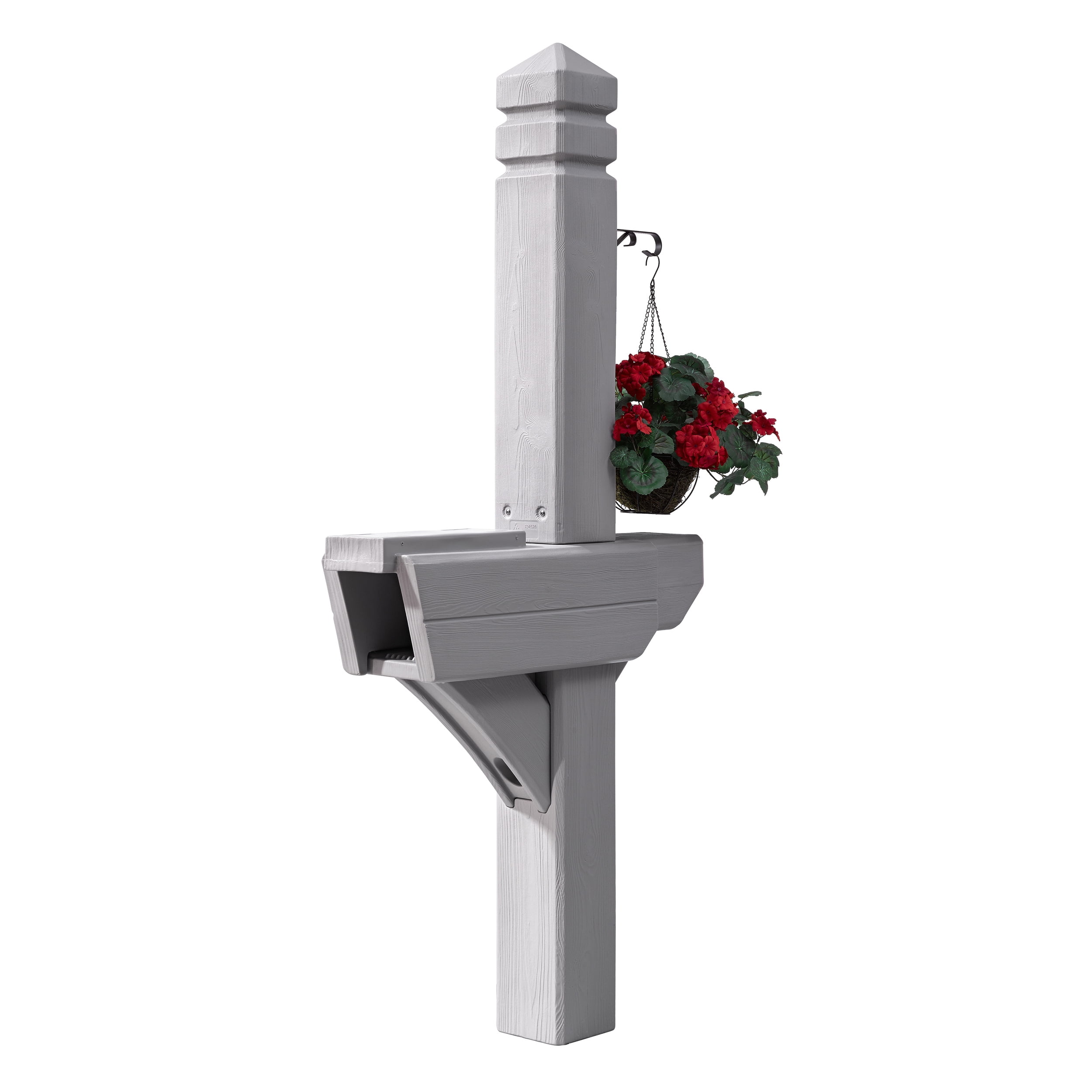 Step2 Highland 74" Weathered Cedar Resin Mailbox Post Kit, Gray ...