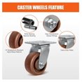 4"X2" High-Temp Nylon Heavy Duty Casters,2 Swivel Casters for Bakery ...