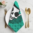 Cloth Napkins Set of 8 Green Rose Top Hat Skull Cocktail Napkins Trendy ...