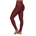Black Cherry Red Color High-Waist Yoga Leggings Women's Seamless Poly ...