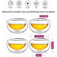 CNGLASS Tea Cups Set of 4 Double Wall Glass Cup, 5.1oz Asian Insulated ...