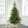 Bringstar 6FT Pre-Lit Christmas Tree, Wooden Base Tree with 611 PE ...