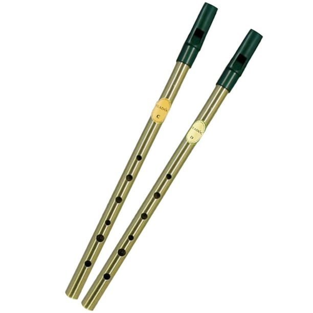 Feadog Set of 2 Brass Irish Tin Whistles Key D and Key C Traditional ...