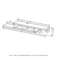 Furinno Indo Wall Mounted Floating Media Console, 60 Inch, Marcy Oak ...