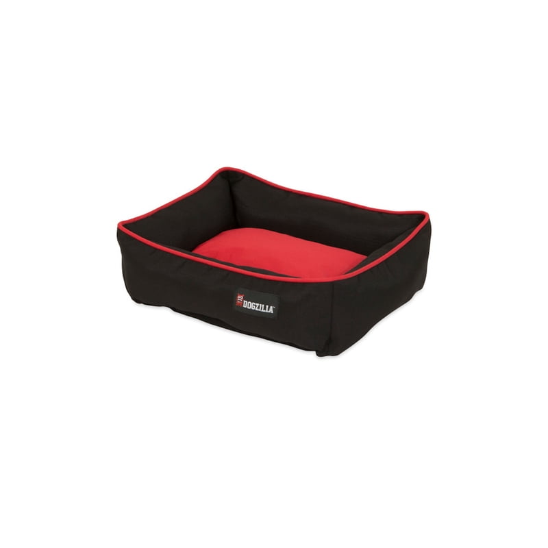 Dogzilla Rectangular Lounger Dog Bed, Black/Red, 22"L x 18"W - Walmart ...