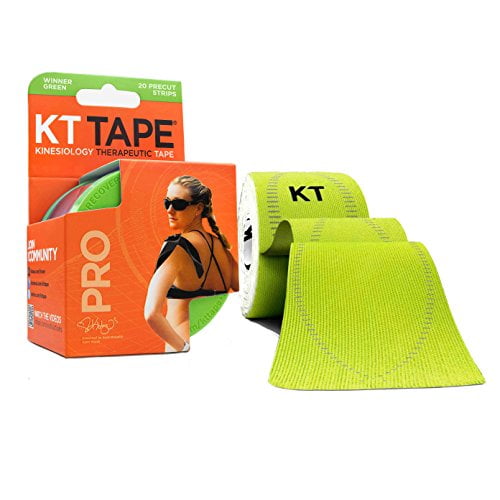 KT TAPE PRO Synthetic Elastic Kinesiology Green, 20 Pre-Cut 10-Inch Strips - Walmart.com ...