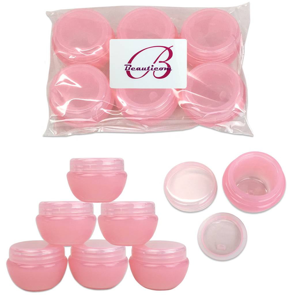 Beauticom 6 Pieces High Quality 10 Gram/10 ml Round Oval Plastic ...