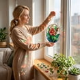 8" Round Acrylic Window Art Decor with Unique Flower Patterns, DIY ...