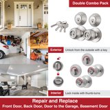 Hyper Tough Ball Combo Twin Pack Stainless Steel (2 Entry Doorknobs + 2 ...