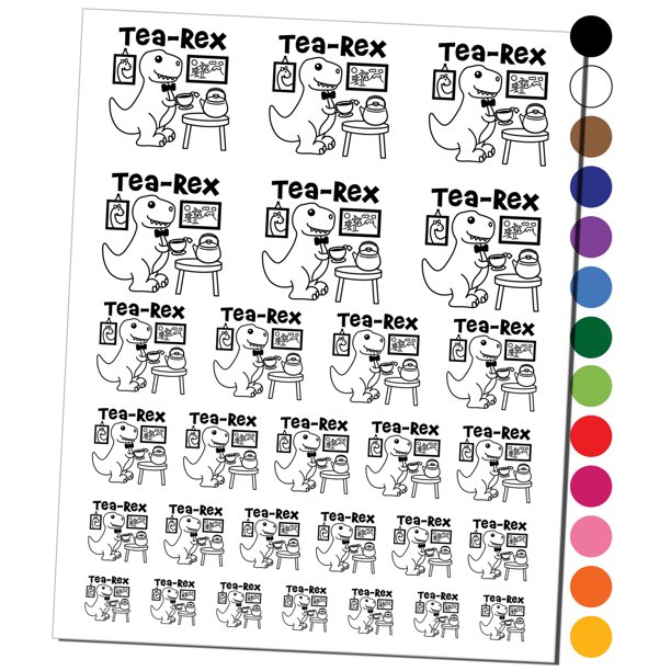 Tea Rex Tyrannosaurus Rex Dinosaur Water Resistant Temporary Tattoo Set ...