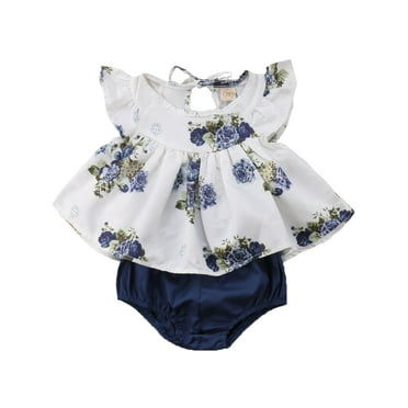 Bilo Baby Girl "Grandma was Here" Cotton Top and Bloomer with Headband ...