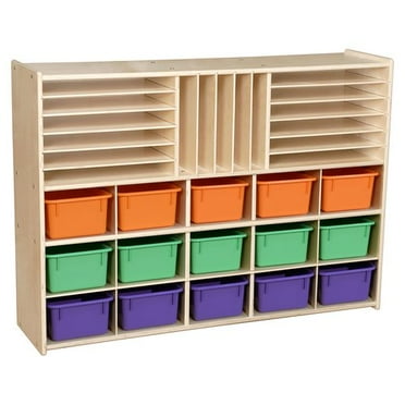 Wood Designs Letter Storage Unit 12 Compartment Cubby with Trays ...