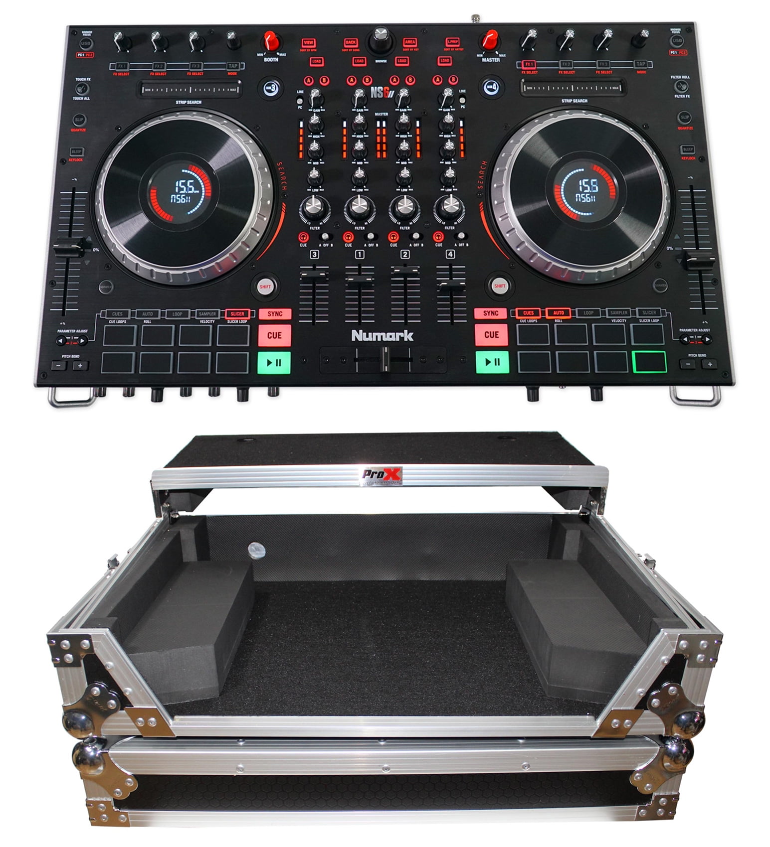 Numark NS6II Serato 4-Channel DJ Controller w/ 2" Color LCD Display ...