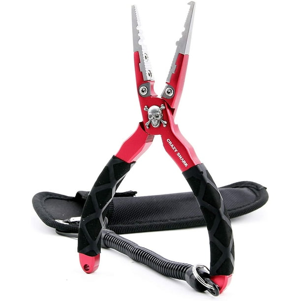 CRAZY SHARK Professional Saltwater/Fresh Water Aluminum Fishing Pliers ...