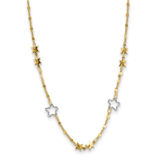 Primal Gold 14 Karat Two-tone Star Necklace - Walmart.com