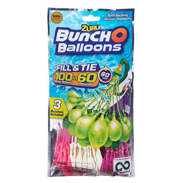 Bunch O Balloons 100 Rapid-Filling Self-Sealing Water Balloons (3 Pack ...