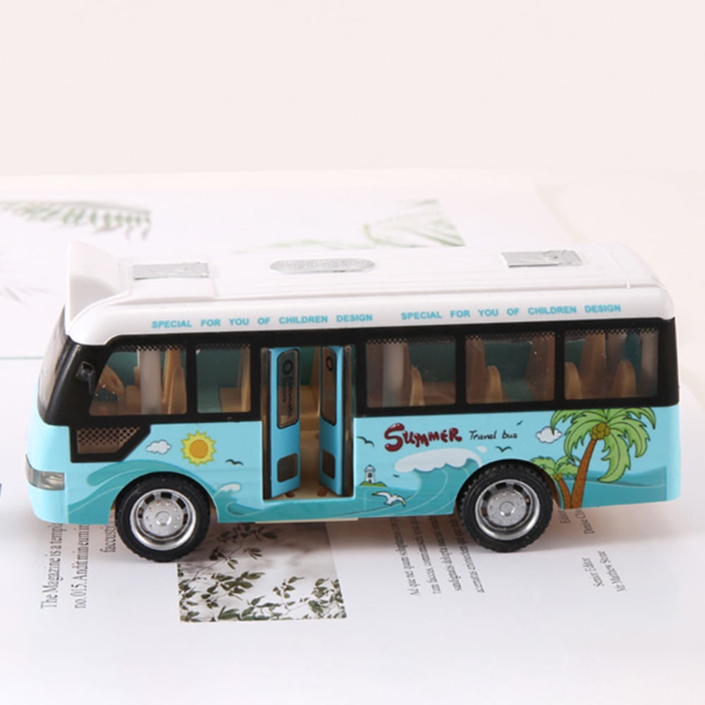 Classic Bus Model Toy Car Mini School Bus Toy Simulated Pull Back Cars ...