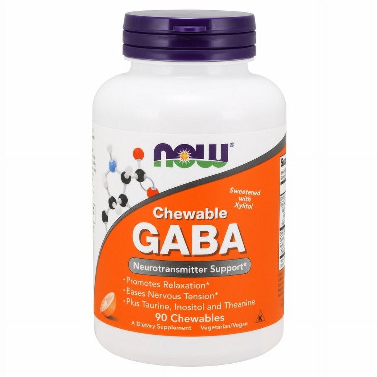 Supplement Now Foods GABA sabor naranja 90 comprimidos masticables ...