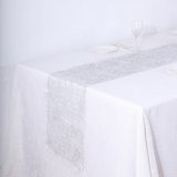 BalsaCircle 12x108 in Silver Metallic Tinsel Polyester Table Runner ...