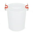 Tuff Stuff Products FS7 7 Gallon Feed and Seed Heavy Duty Plastic Drum Bucket Pail with Locking ...