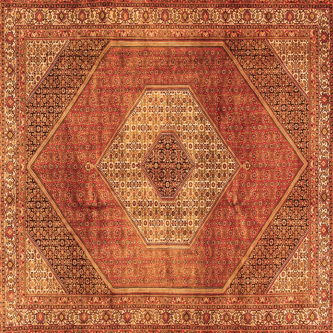 Ahgly Company Indoor Square Persian Orange Traditional Area Rugs, 4 ...