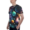 Men 3D Printed Short Sleeve Graphic T-Shirts Tops Tee, Planets Galaxy ...