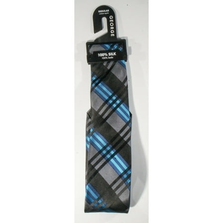 GEORGE - George Teal Modern Plaid Tie - Walmart.com - Walmart.com