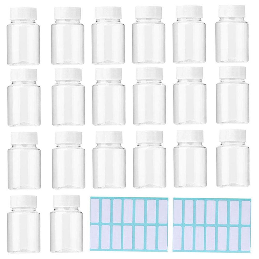 20Pcs Clear Pill Bottle Plastic Medicine Bottle Empty Reagent Bottle ...