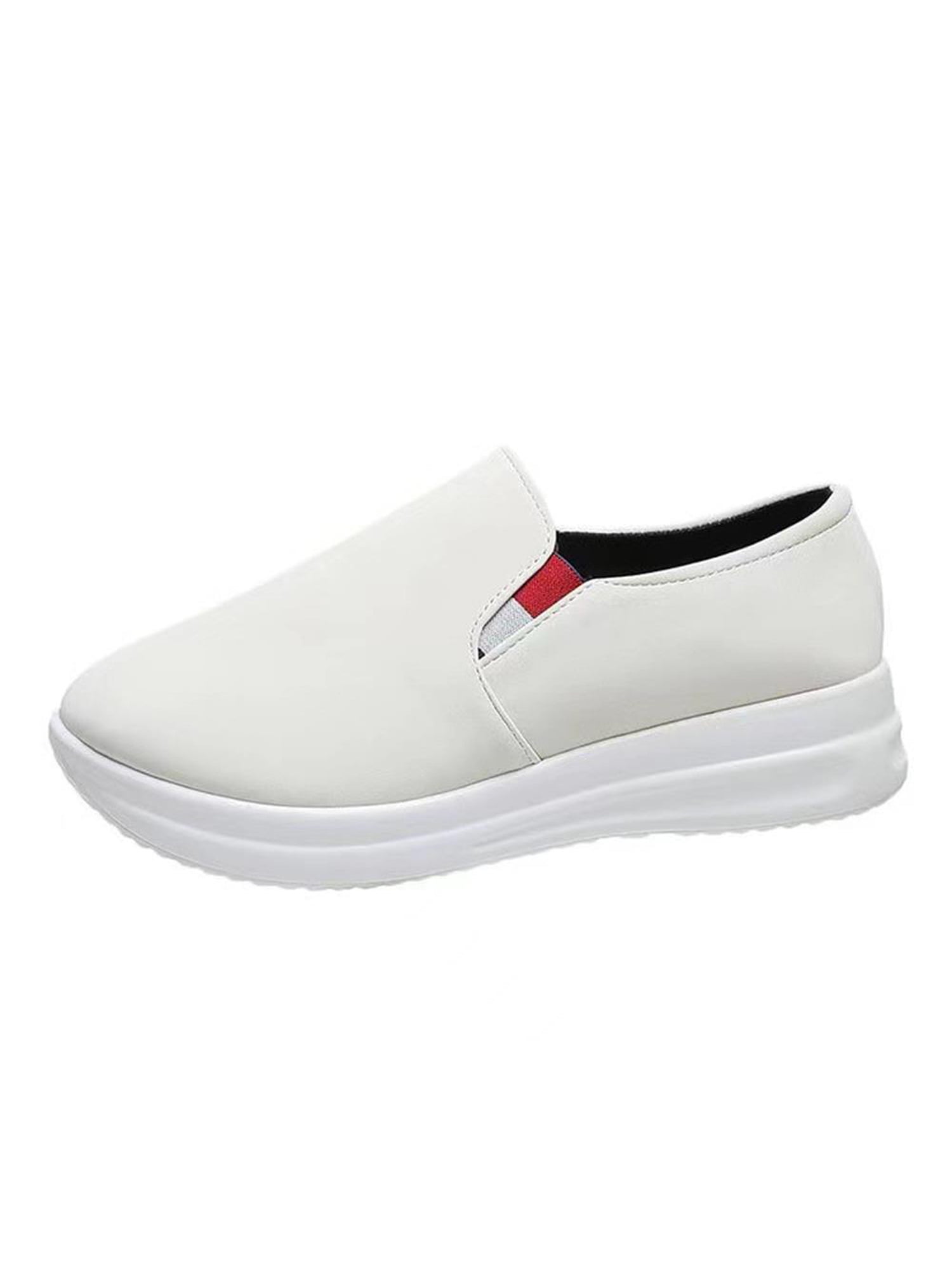 Wodstyle Women's Wedge Platform Walking Loafer Low Cut Flats Round Toe ...