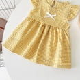 Dresses for Girls Fly Sleeve Plaid Pattern Solid Color Light Four ...