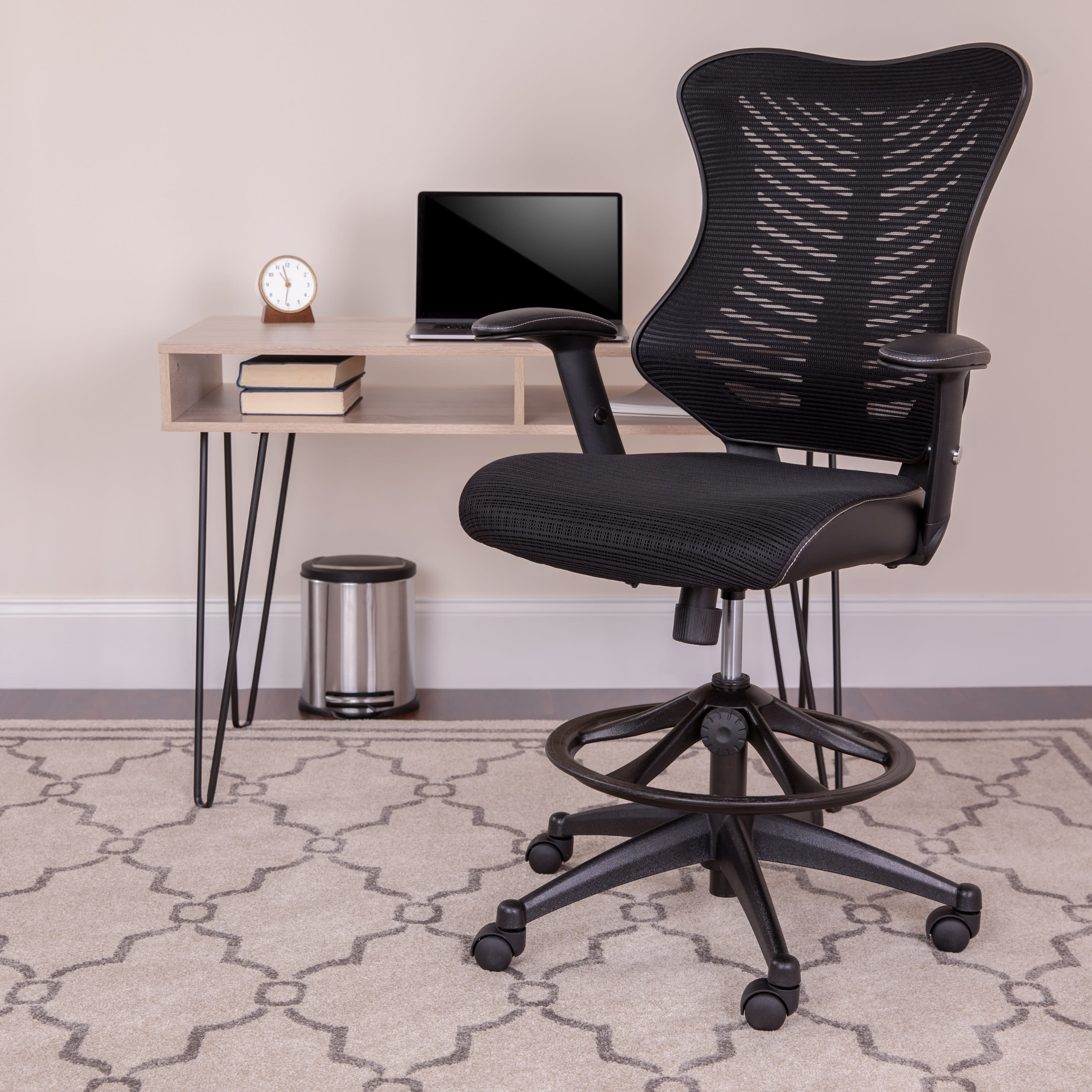 OFM Comfort Series Model 105-AA-DK Fabric Mid-Back Task Chair with Arms ...