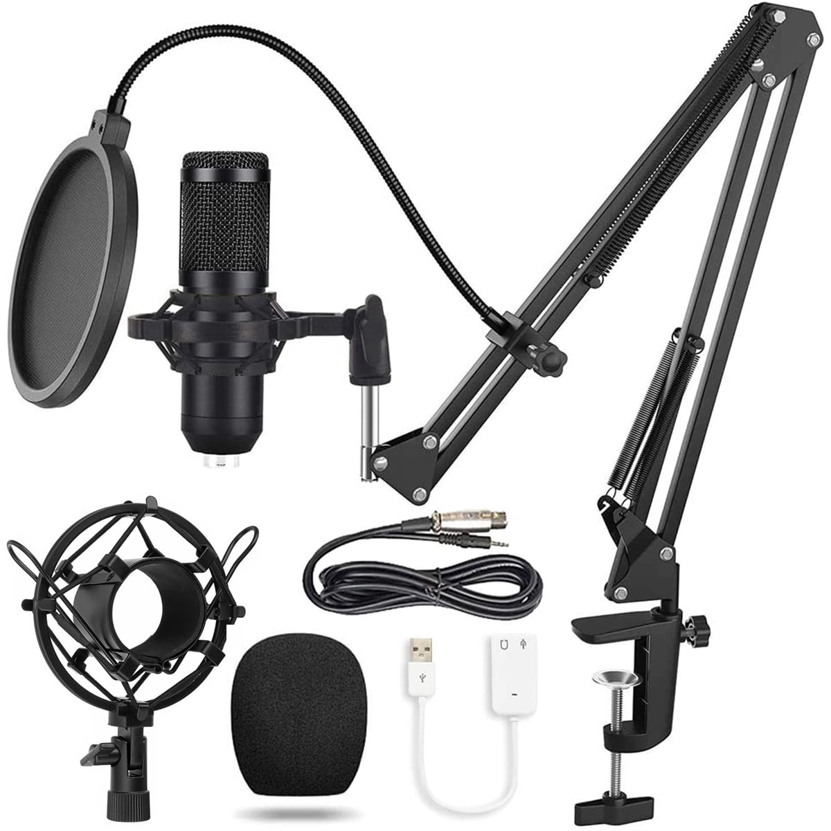 Insma Condenser Microphone Bundle BM-800 Studio Mic Kit 8Pcs Set with ...