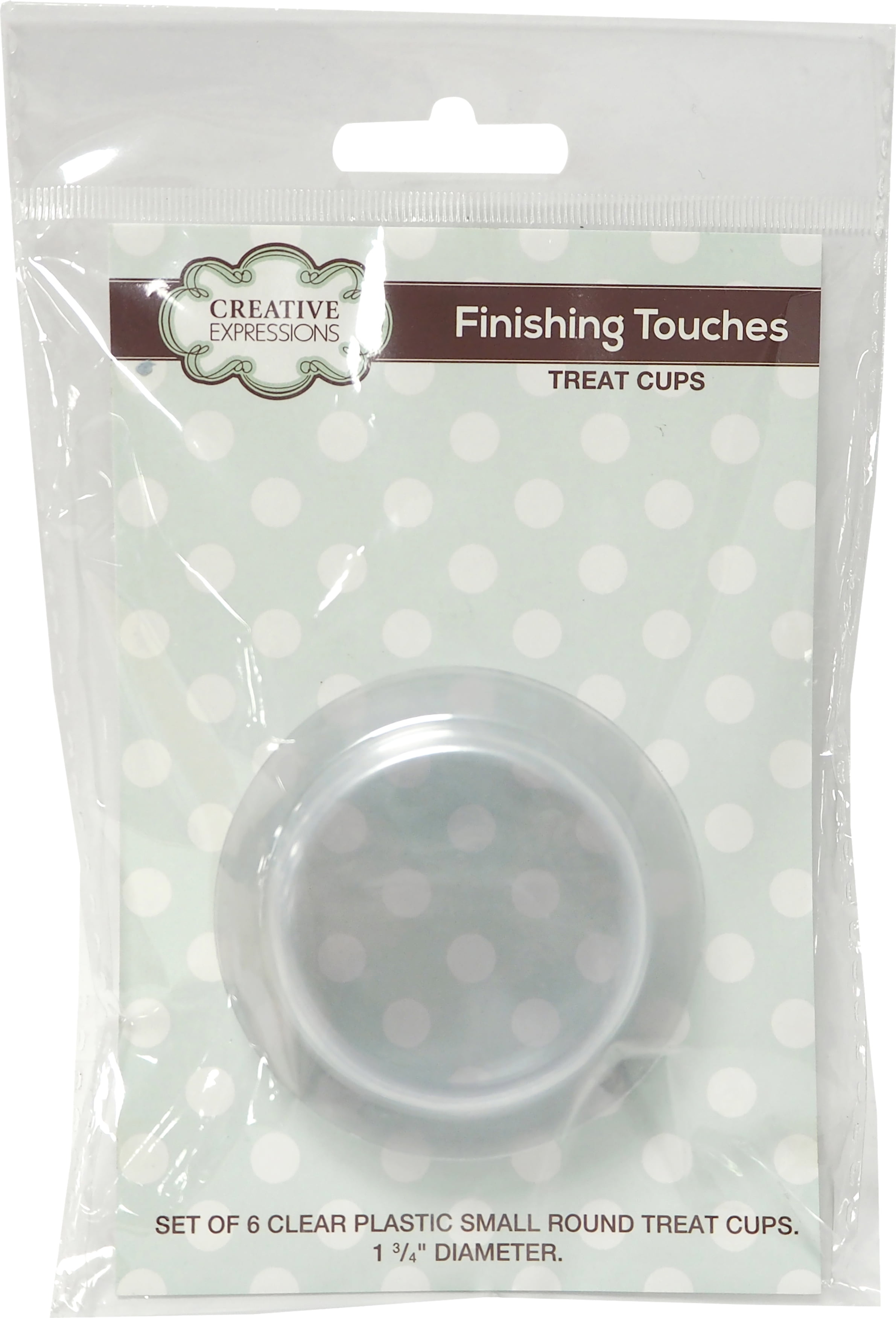 Creative Expressions Circle Treat Cups 6/Pkg-Clear, 1.75" Diameter ...