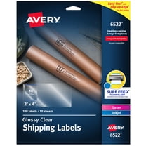 "Avery Easy Peel Printer Shipping Labels, Matte Clear, 2"" x 4"", 100 ...