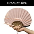 Foldable Cotton Linen Shell Fan with Wood Frame Small hand Fan Cooling ...