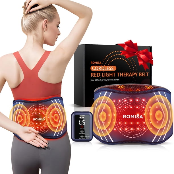 Masajeador de espalda y cinturón de terapia con luz roja ROMISA Pain ...