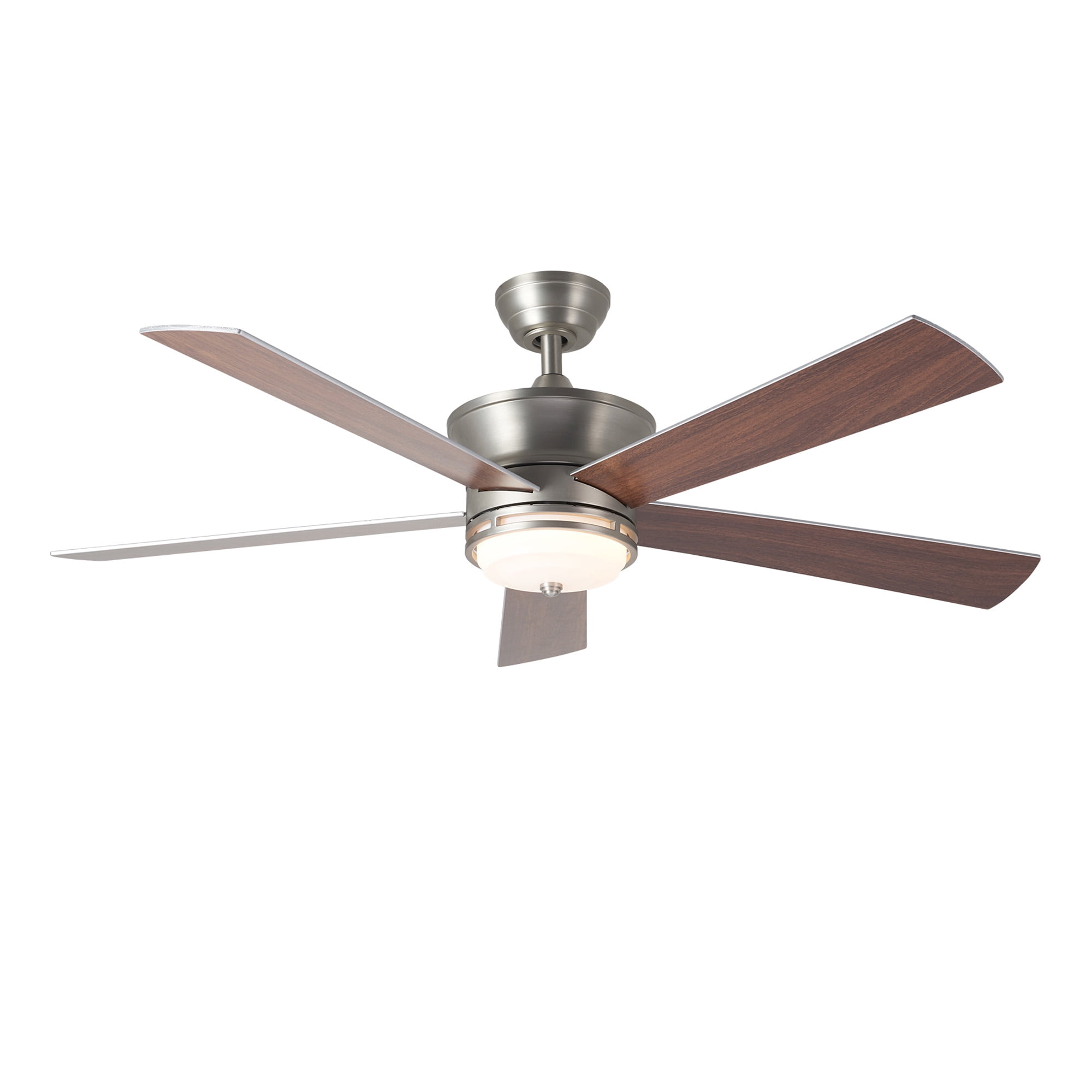 5 Blades 52" Ceiling Fan Light Brushed Nickel Finish w/ 15W LED ...