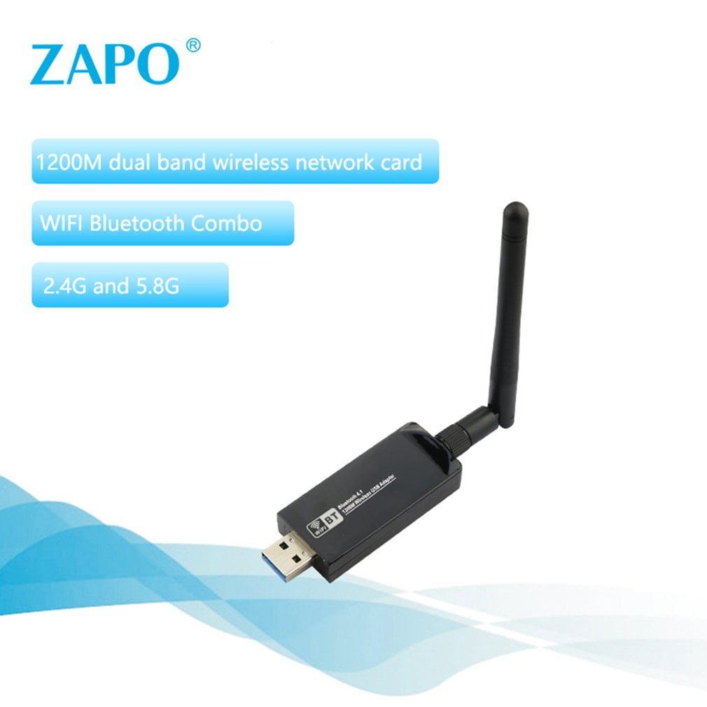 ZAPO W97L-2DB 5.8G/2.4G WIFI Adapter Bluetooth 4.1 Wireless AC USB 3.0 ...