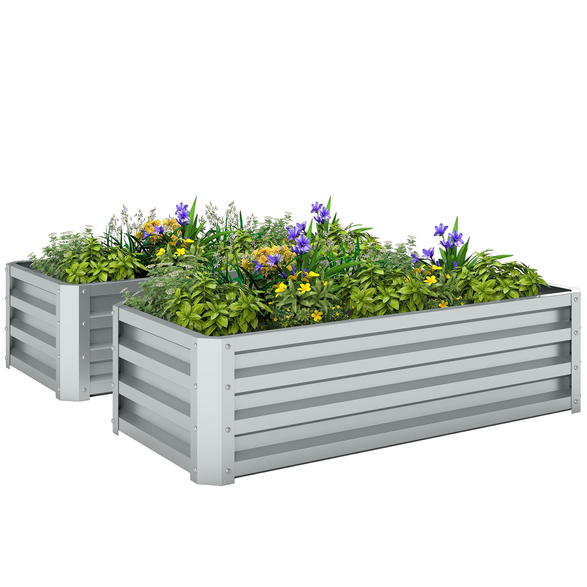 Click here for Outsunny Raised Garden Beds Set Of 2  Galvanized P... prices