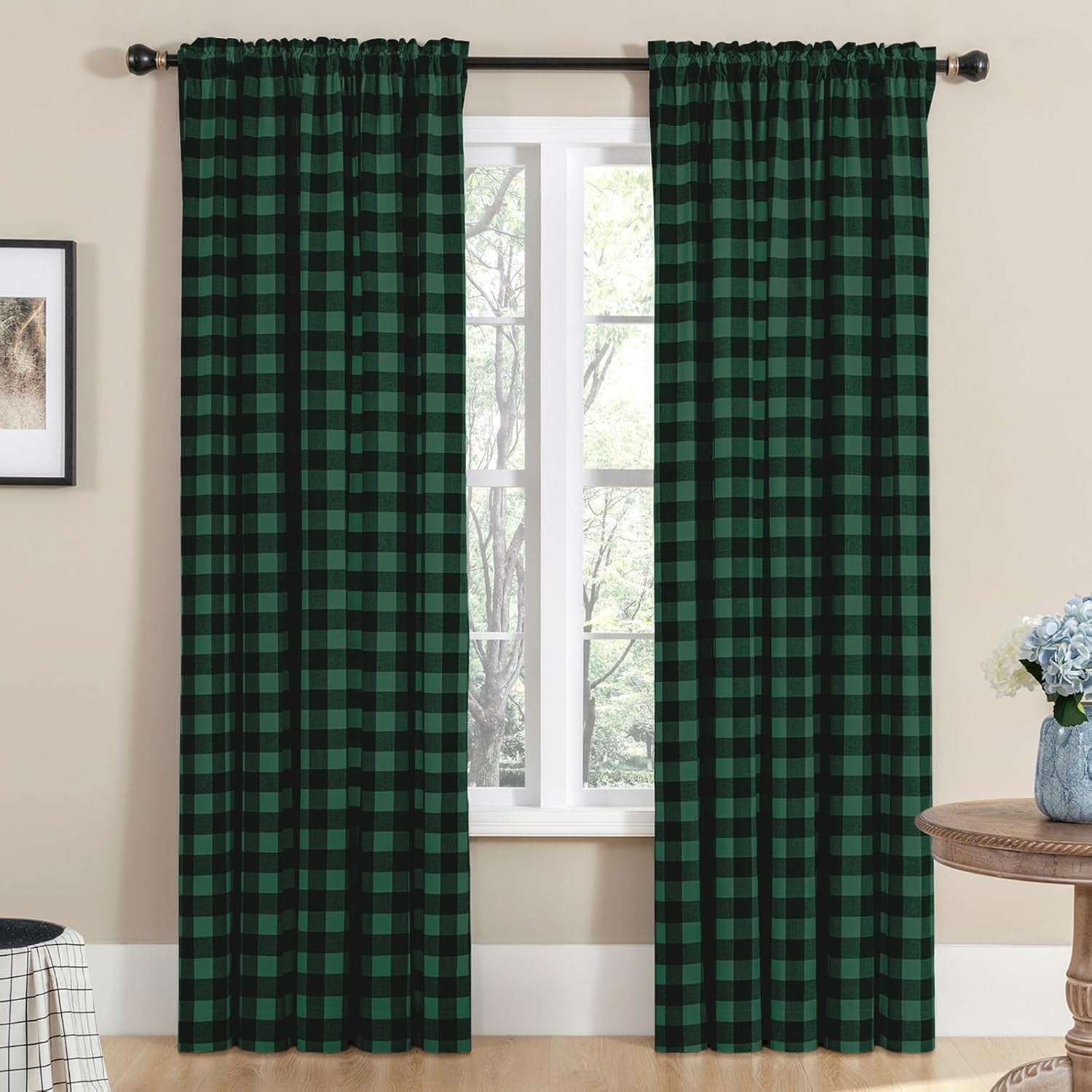 Click here for Atjdpe Buffalo Check Plaid Curtains For Living Roo... prices