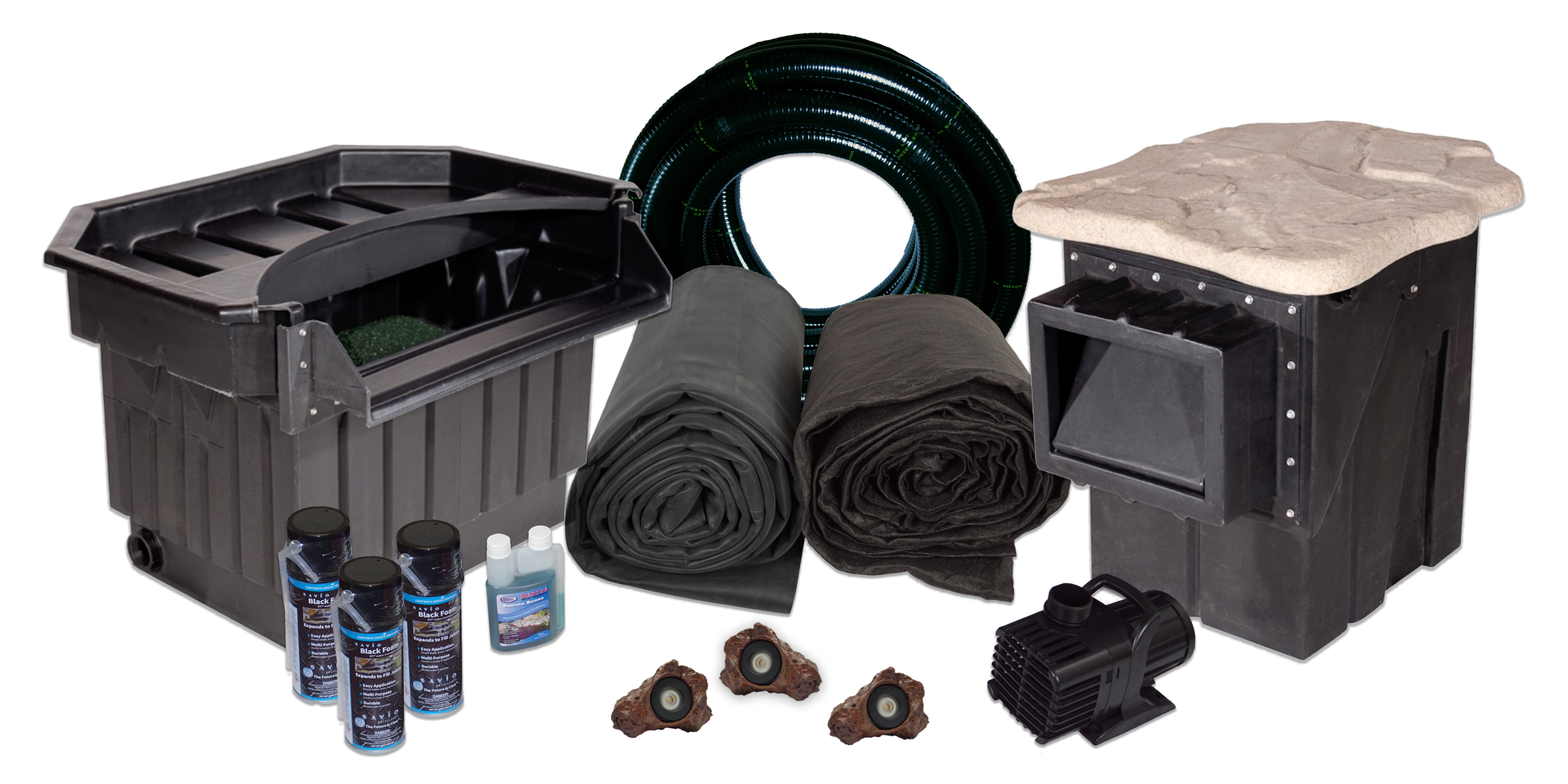 PondBuilder Elite 6100 Complete Water Garden and Pond Kit with 25 Foot ...